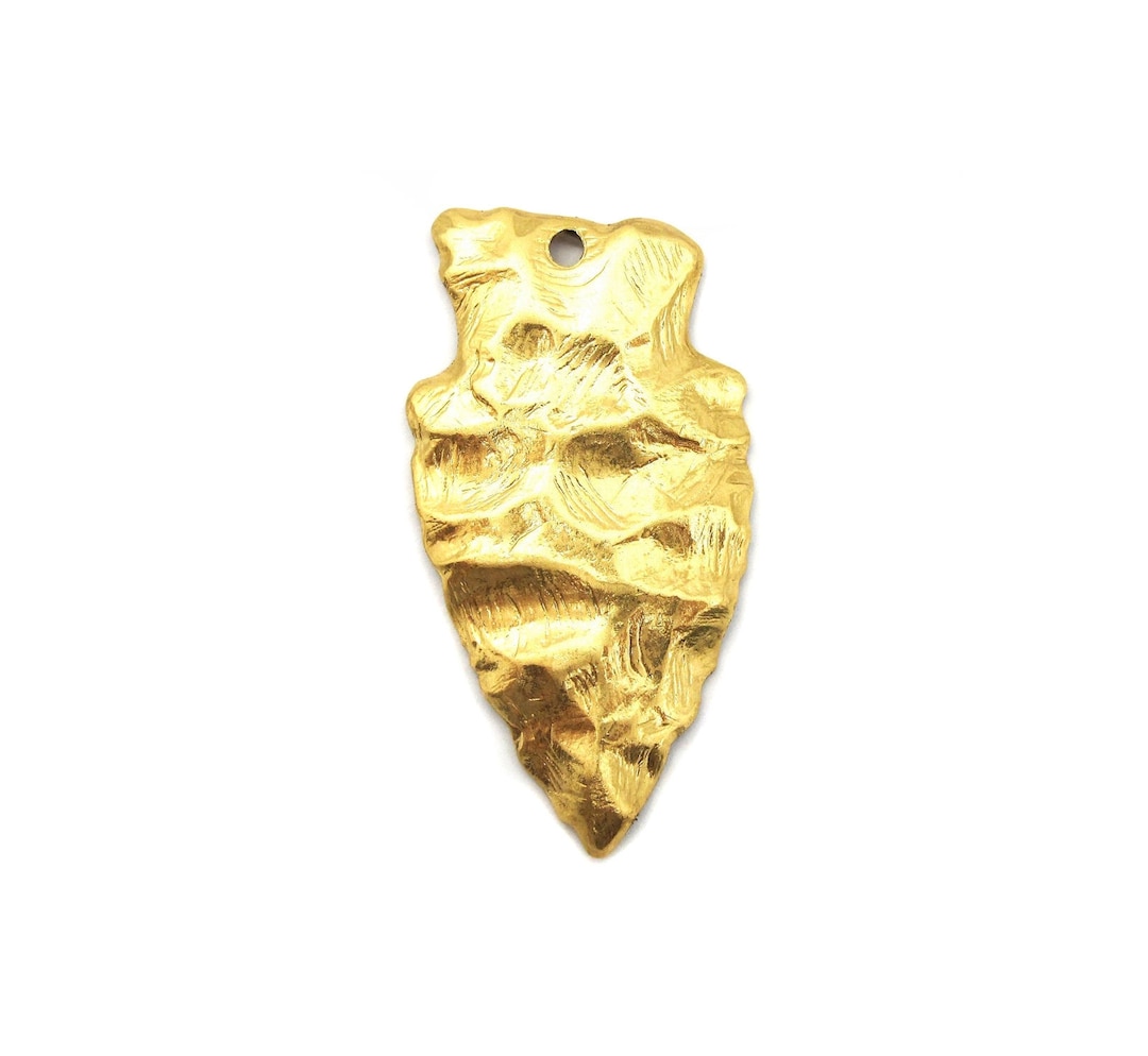 Large Brass Arrowhead Pendants (2X) (M650-A) - Etsy
