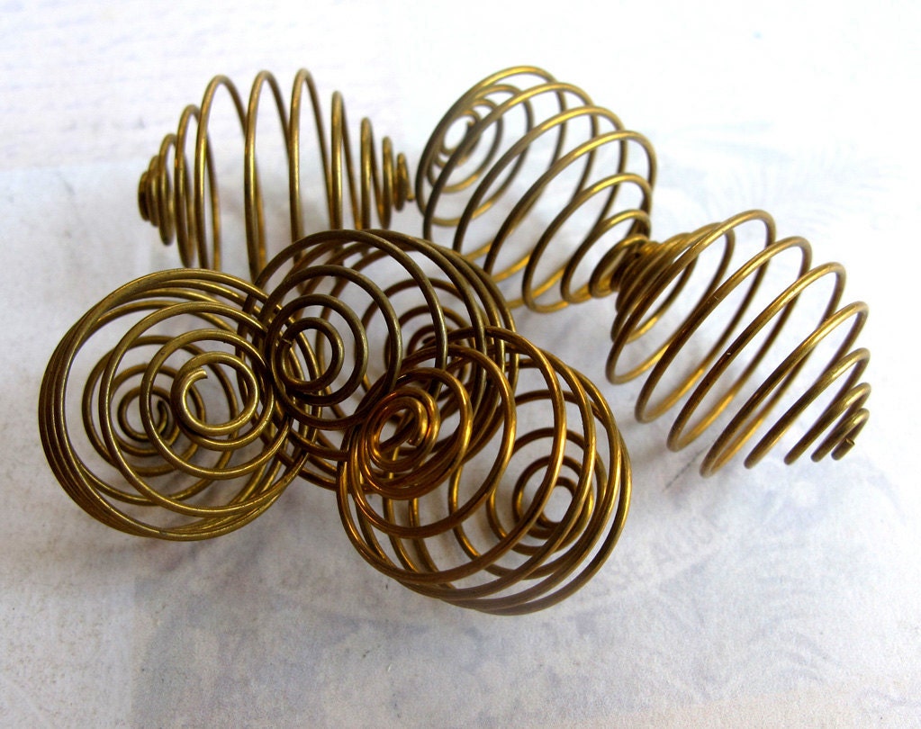 Vintage Brass Spiral Coil Cage Charms 8X V275 - Etsy