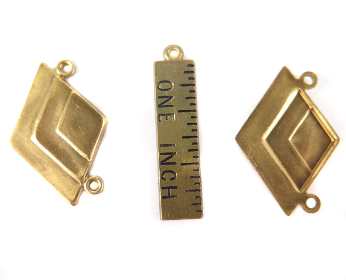 Striped Geometric Diamond Pendant 2X M888 | Etsy