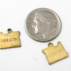 Engraved - Tiny Raw Brass Oregon State Charms (6X) (A436-A) - Etsy