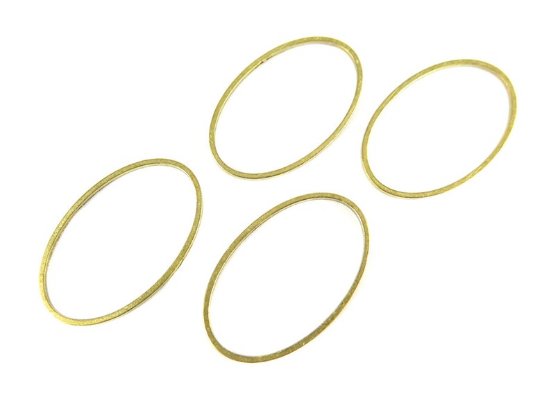 Raw Brass Oval Shape Wire Charms 24x K220-A - Etsy
