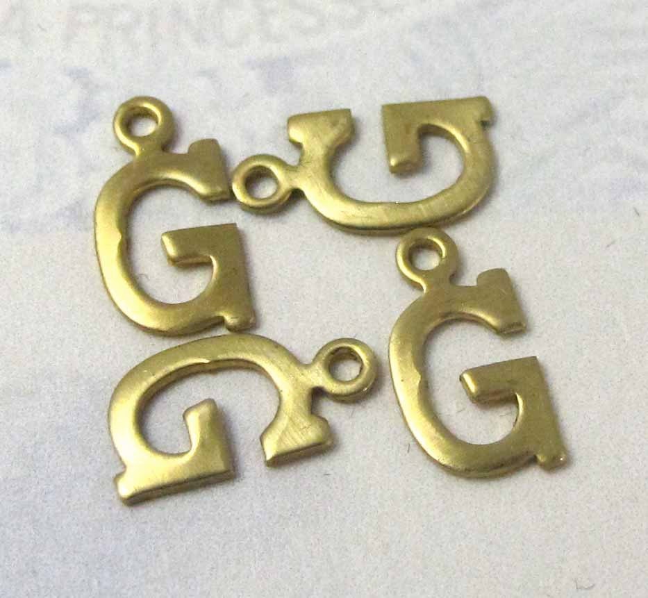 Raw Brass Letter G Charms 10X A506 - Etsy