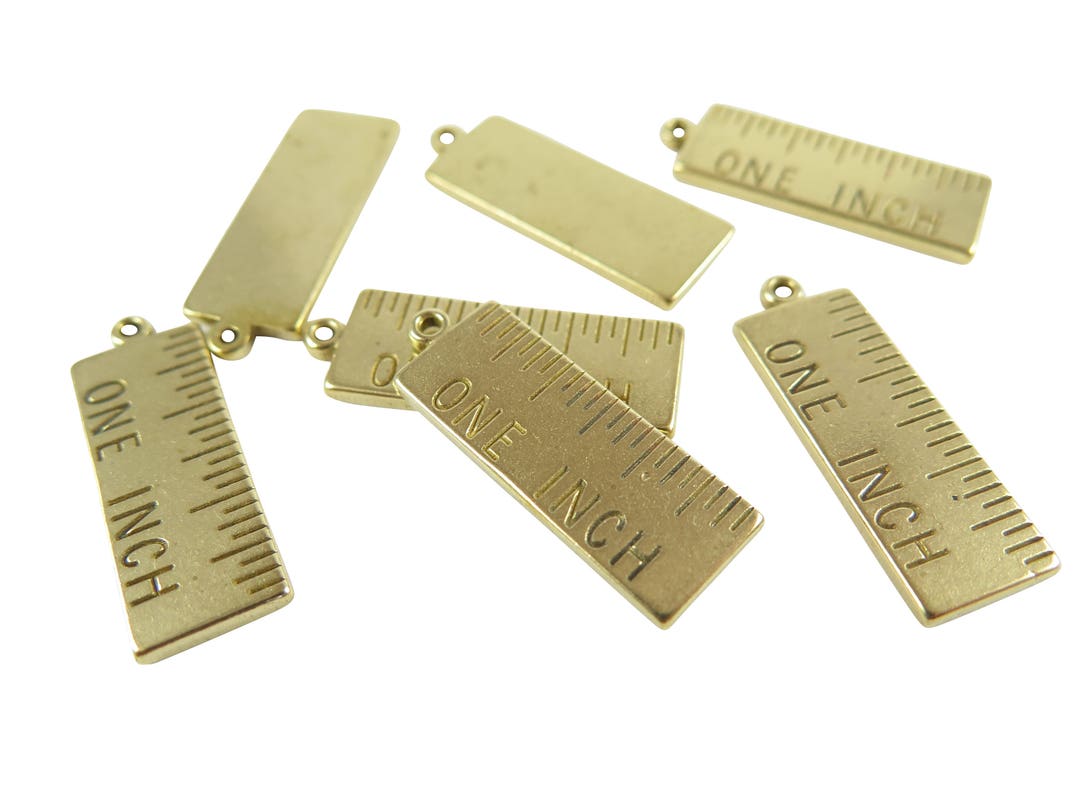 Raw Brass One Inch Ruler Pendants (2X) (K601-A) - Etsy