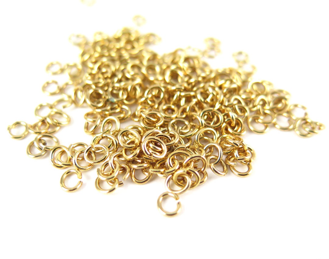 Gold Plated 4x5mm Oval Jump Rings 12 Grams approximately - Etsy