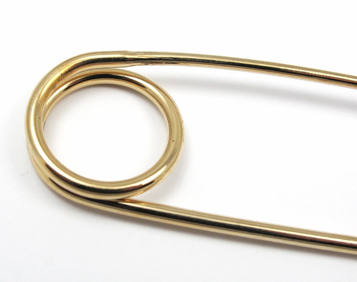 Huge Vintage Gold Plated Safety Pin 1X V313 | Etsy