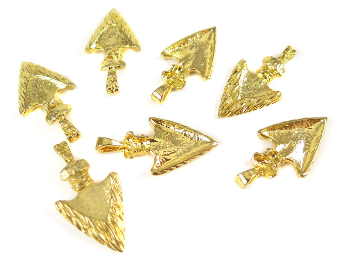 Vintage Gold Plated Arrowhead Pendants With a Bail 2X V324 - Etsy