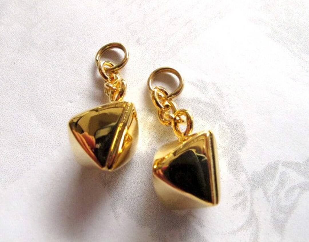 Gold Plated Metal Rhinestone Key Chain Pendants (2X) (J552) - Etsy