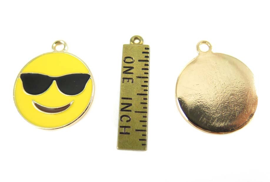 Gold Plated Smiley Face With Sunglasses Charms (2x) (K302-C) - Etsy