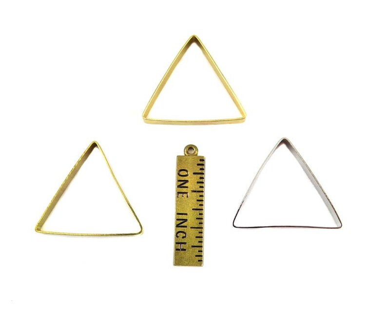 Gold Plated Geometric Triangle Charms 4x K108-C - Etsy