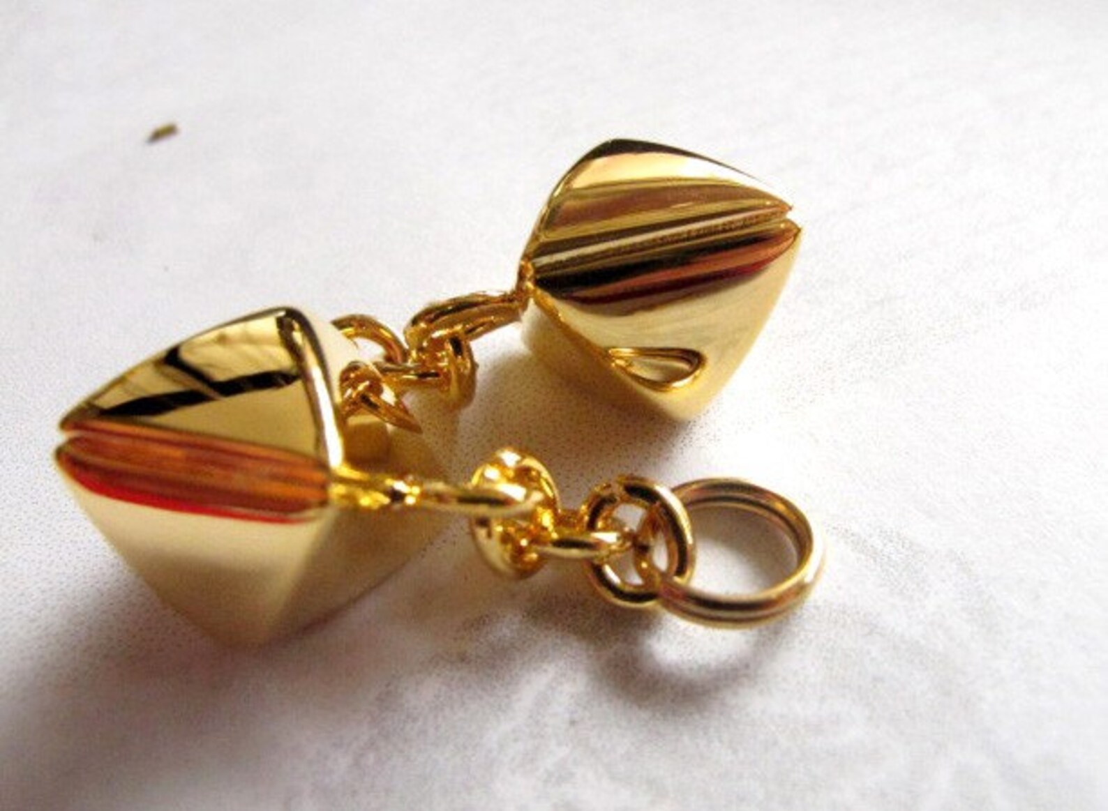 Gold Plated Metal Rhinestone Key Chain Pendants 2X J552 | Etsy