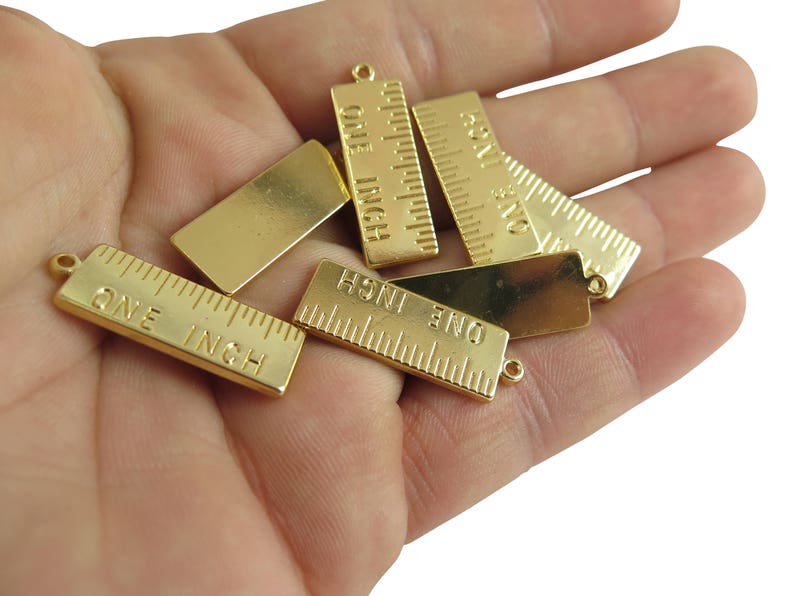 Gold Plated One Inch Ruler Pendants (2X) (K601-C) - Etsy