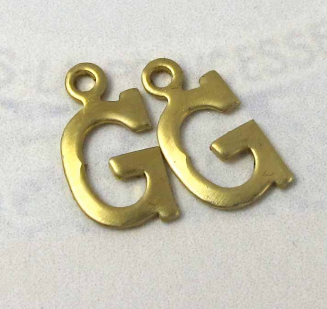 Raw Brass Letter G Charms (10X) (A506) - Etsy