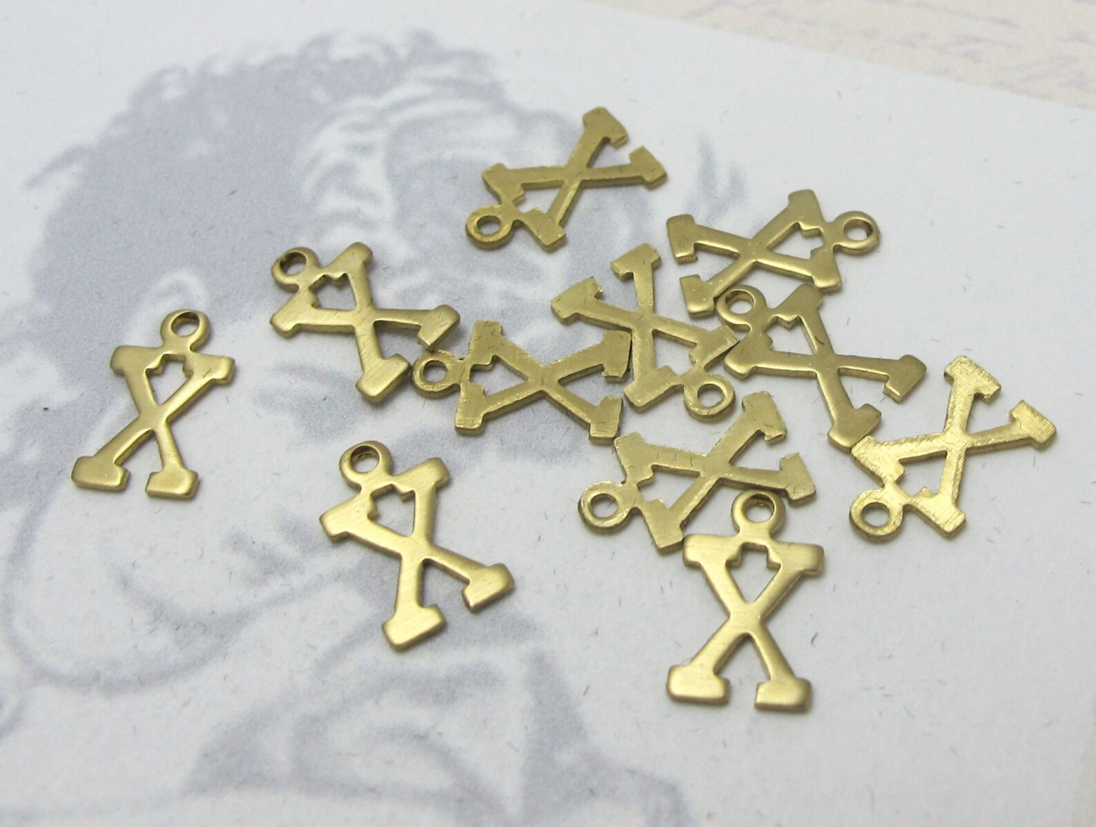 Raw Brass Letter X Charms 10X A523 - Etsy