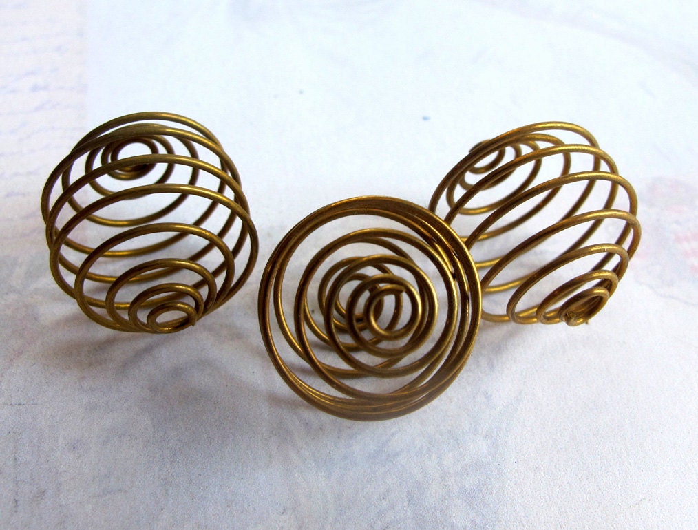 Vintage Brass Spiral Coil Cage Charms 8X V275 - Etsy