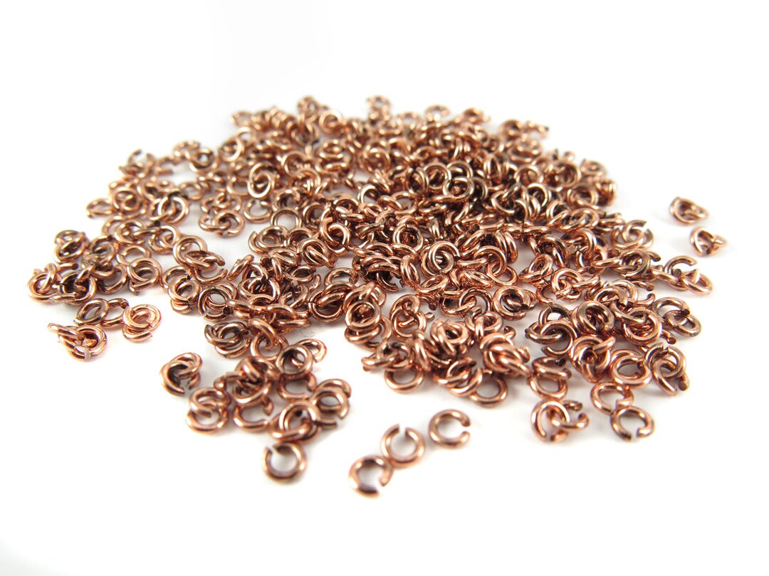 Shiny Copper Plated 3mm Round Jump Rings - 12 Grams (approximately 525x ...