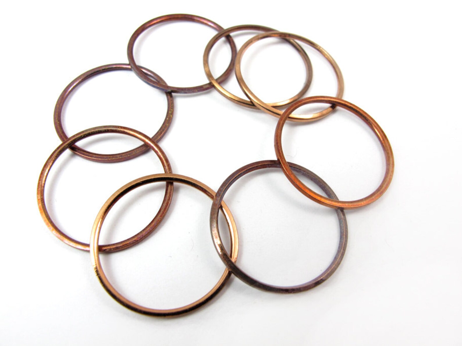 Vintage Copper Plated Round Hoop Ring Charms/findings 8X - Etsy