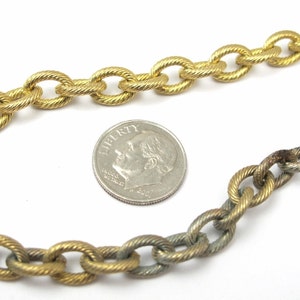 Vintage Gold Plated on Steel Candy Cane Textured Cable Chain - Etsy