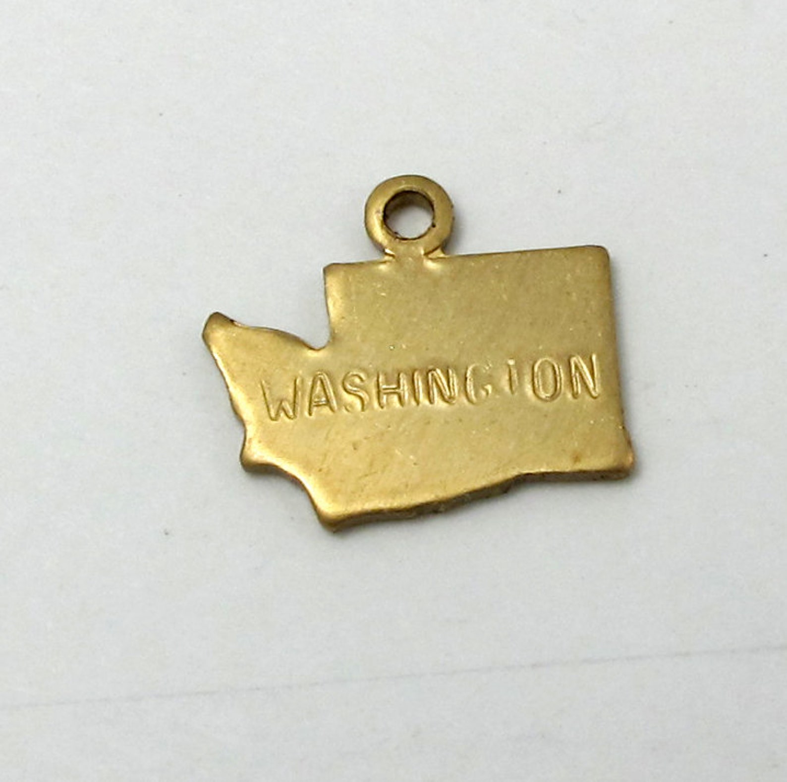 Engraved - Tiny Raw Brass Washington State Charms (6X) (A446-A) - Etsy