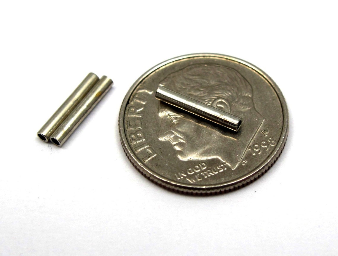 SALE Vintage Rhodium Plated Tube Beads app 144X B537 | Etsy