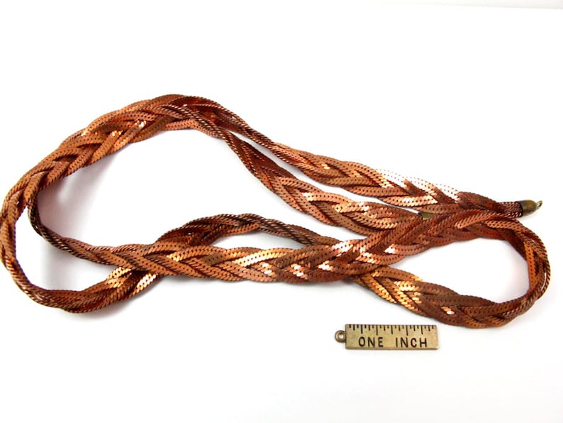 HUGE Vintage Shiny Red Brass Trifari Foxtail Braid Necklace - Etsy