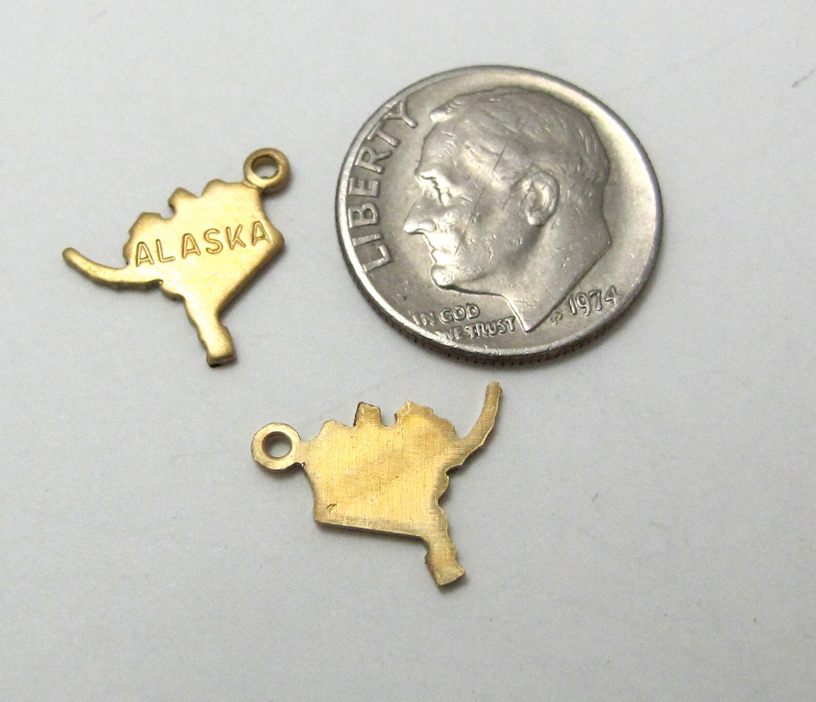 Blank Tiny Raw Brass Alaska State Charms 6X A401-1 | Etsy