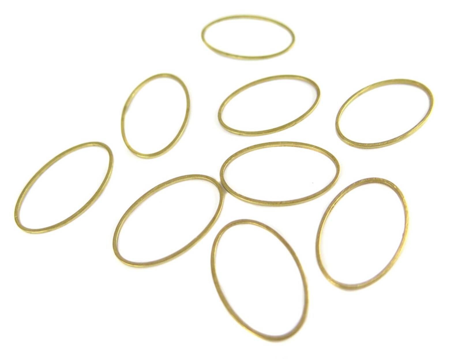 Raw Brass Oval Shape Wire Charms 24x K220-A - Etsy