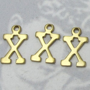 Raw Brass Letter X Charms (10X) (A523) - Etsy
