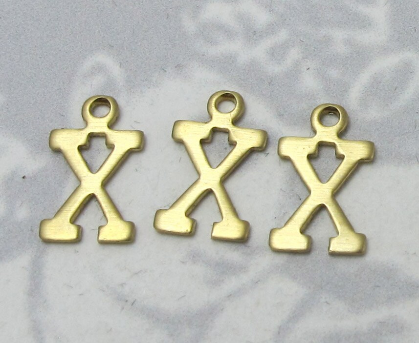 Raw Brass Letter X Charms 10X A523 - Etsy