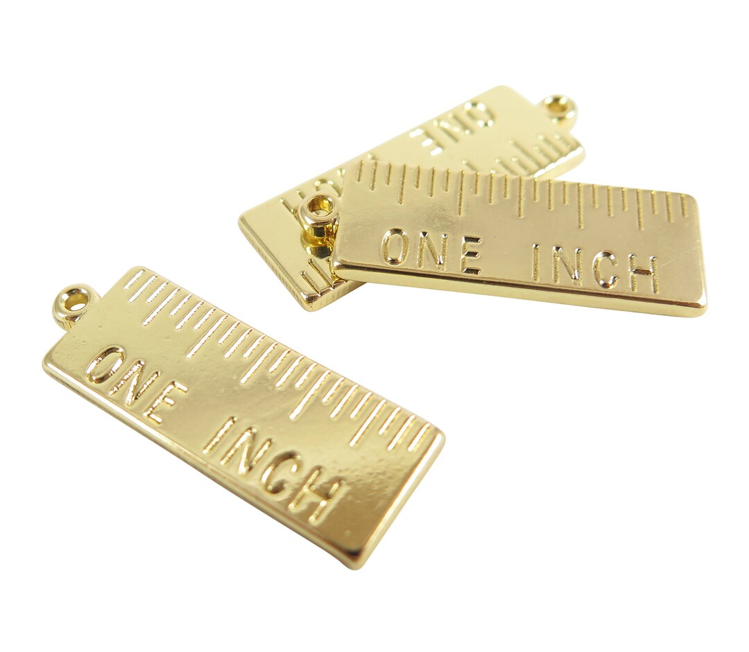 Gold Plated One Inch Ruler Pendants (2X) (K601-C) - Etsy