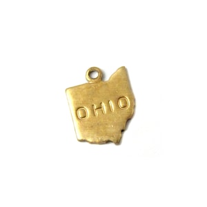Engraved - Tiny Raw Brass Ohio State Charms (6X) (A434-A) - Etsy