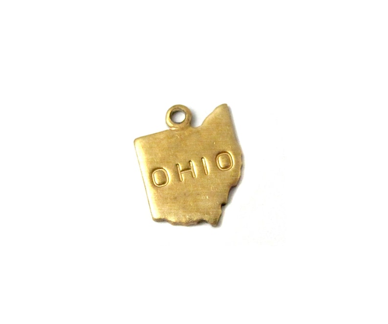 Engraved - Tiny Raw Brass Ohio State Charms (6X) (A434-A) - Etsy