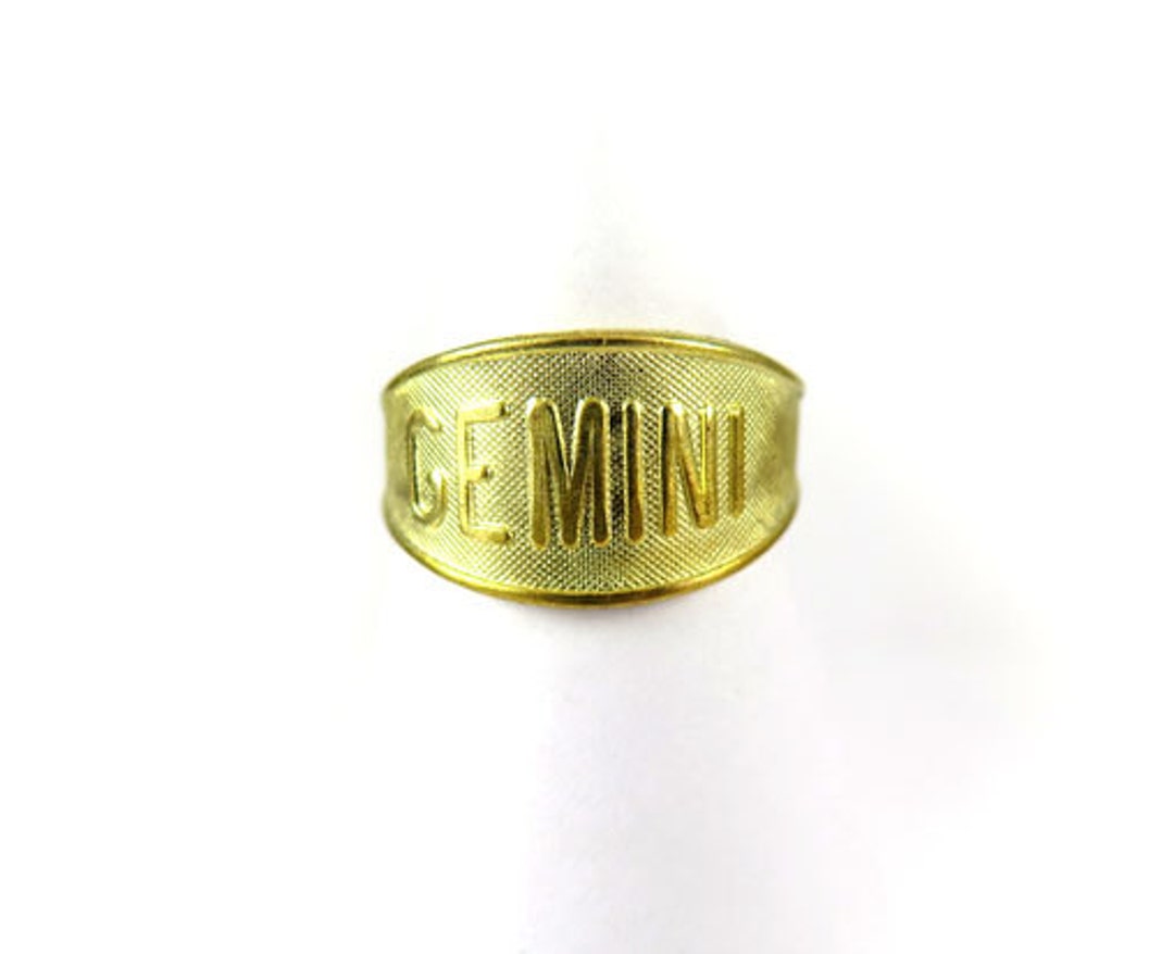 Raw Brass Astrological Sign Ring GEMINI One Size Fits Most - Etsy