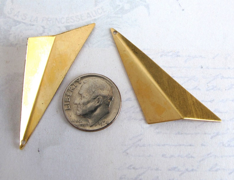 Brass Geometric Obtuse Triangle Drop Pendants Right 4X - Etsy