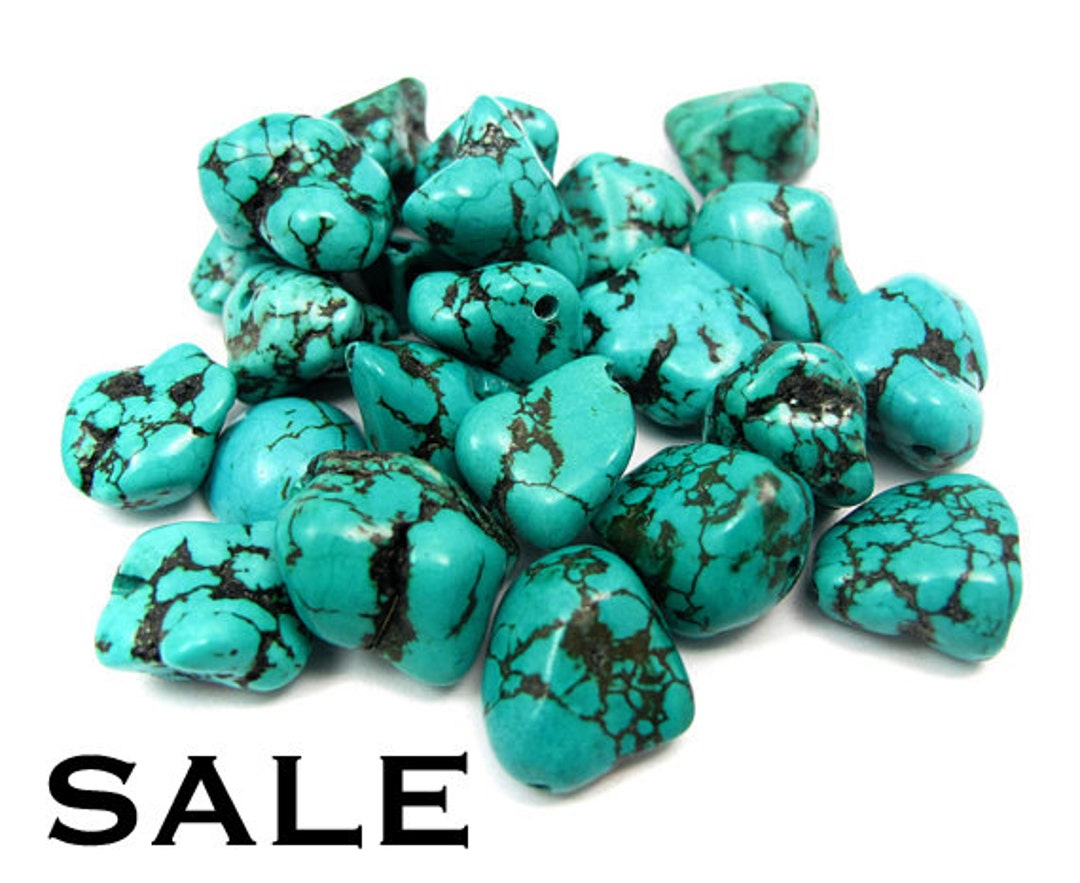 Dyed Howlite Dark Turqoise Blue Rock Beads 6X NS588 SALE 25% Off - Etsy