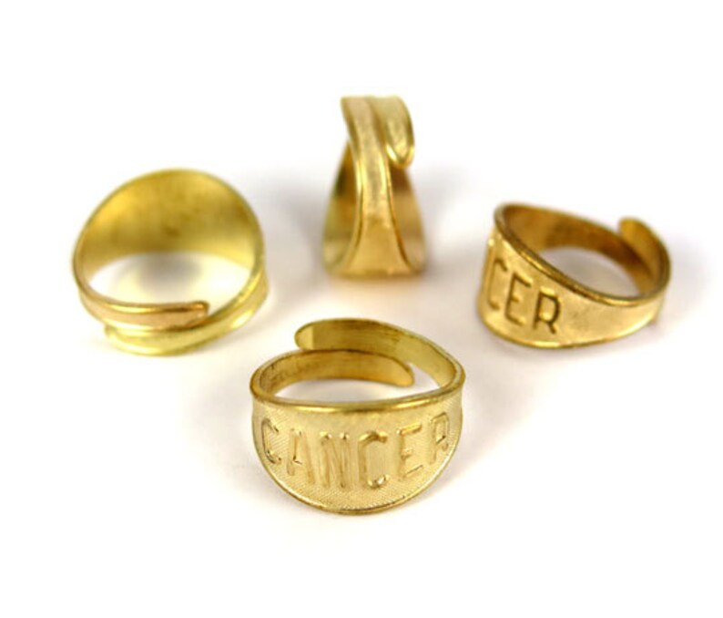 Raw Brass Astrological Sign Ring CANCER One Size Fits Most - Etsy