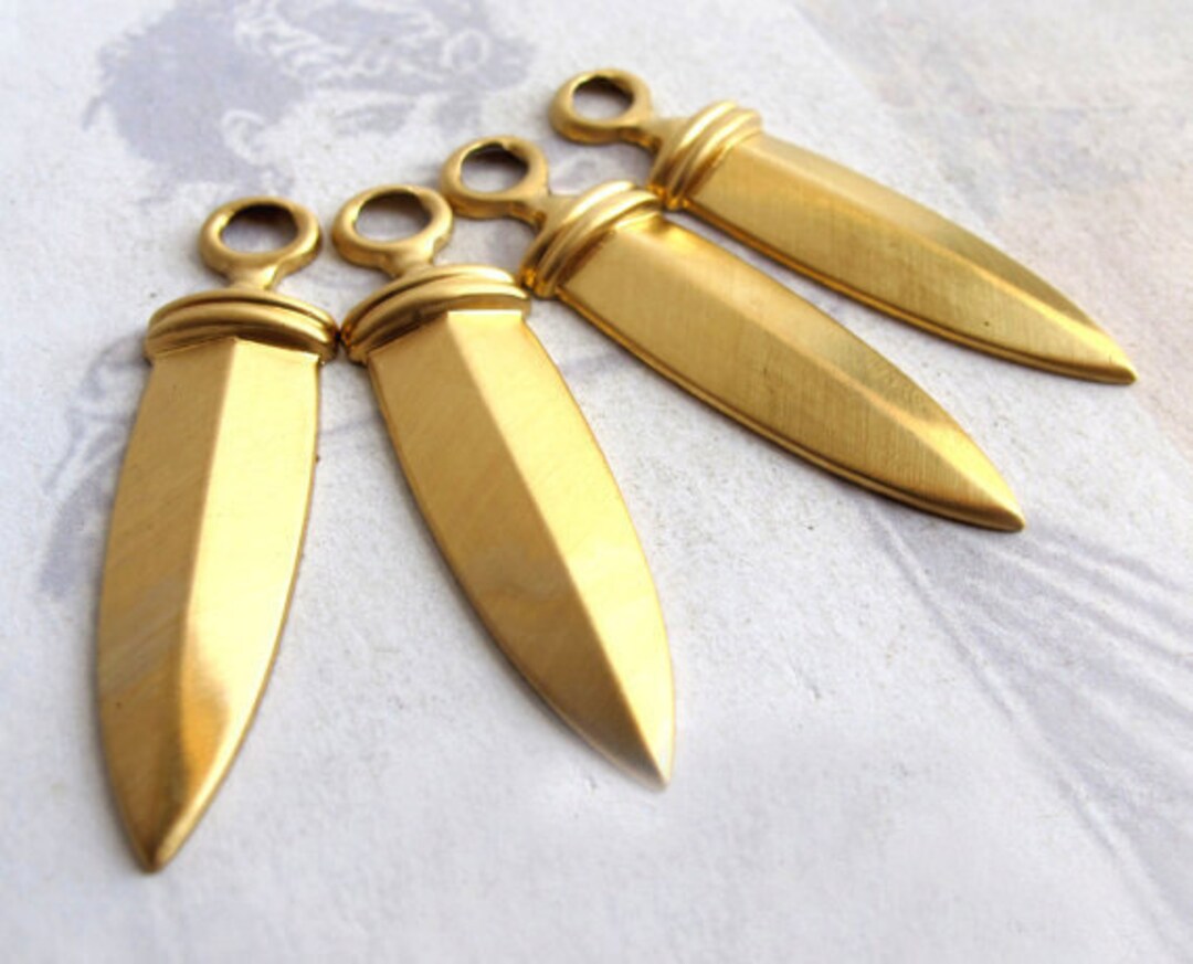Brass Dagger Pendants 4X M703 - Etsy