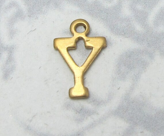 Raw Brass Letter Y Charms 10X A524 | Etsy