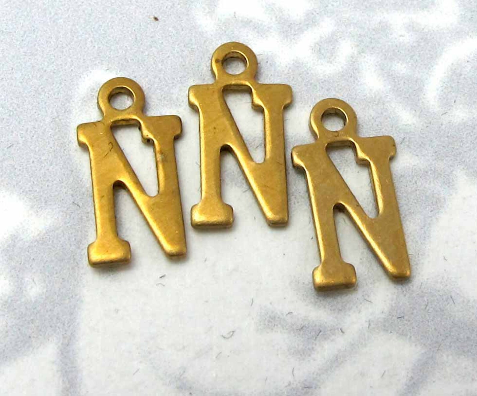 Raw Brass Letter N Charms 10X A513 | Etsy