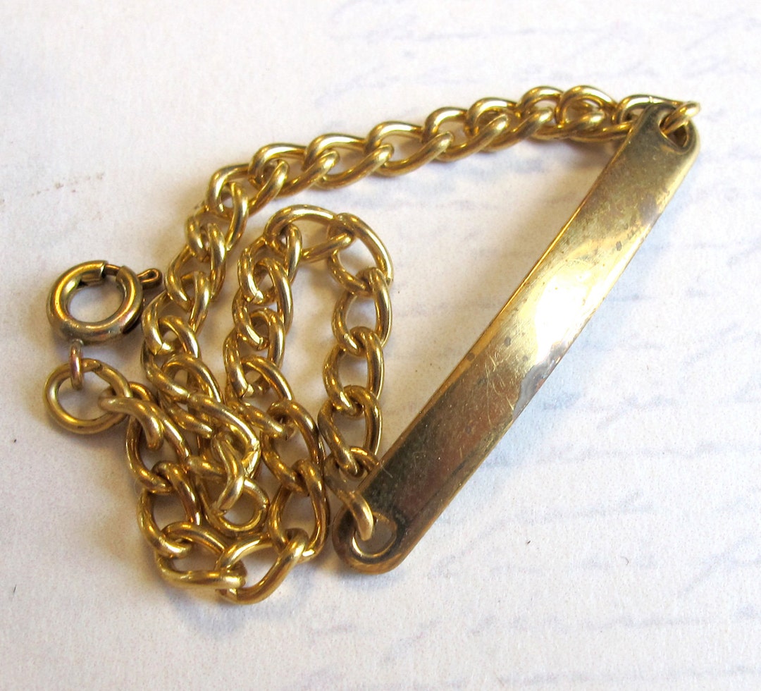 Vintage Brass Name Plate Engraving Bracelet (1X) (C632) - Etsy Vintage Brass Name Plate Engraving Bracelet (1X) (C632) - Etsy