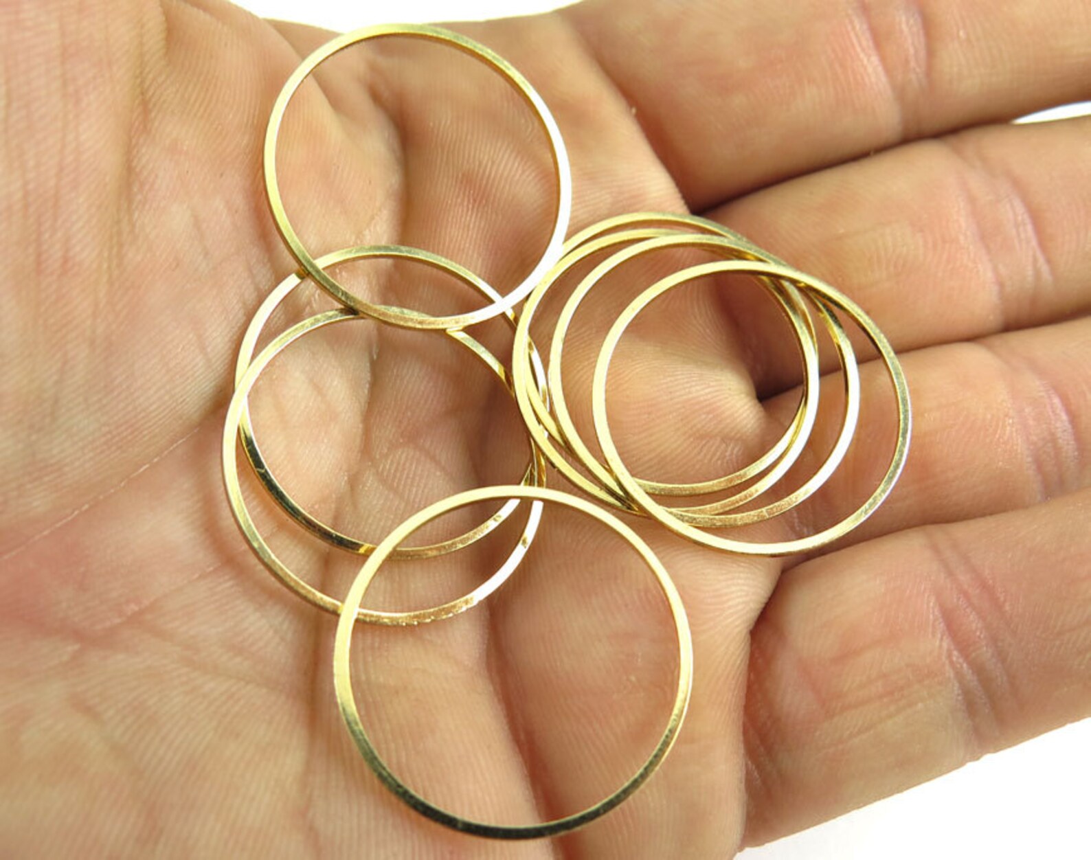 Large Gold Plated Circle Shape Wire Charms - 25mm (10x) (K215-C) - Etsy