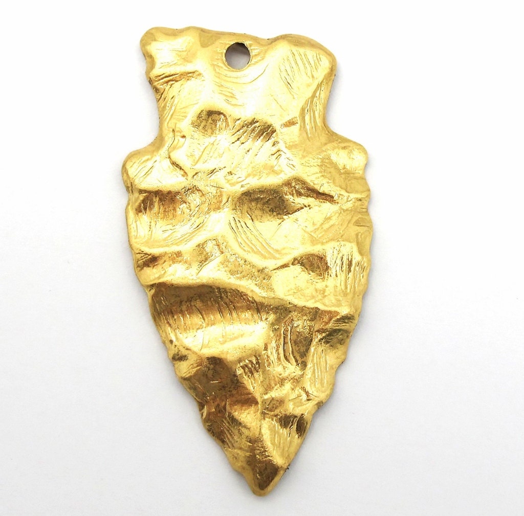 Large Brass Arrowhead Pendants (2X) (M650-A) - Etsy