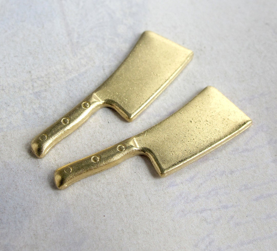 Brass Meat Cleaver Engraving Charms (2X) (M766-A) - Etsy