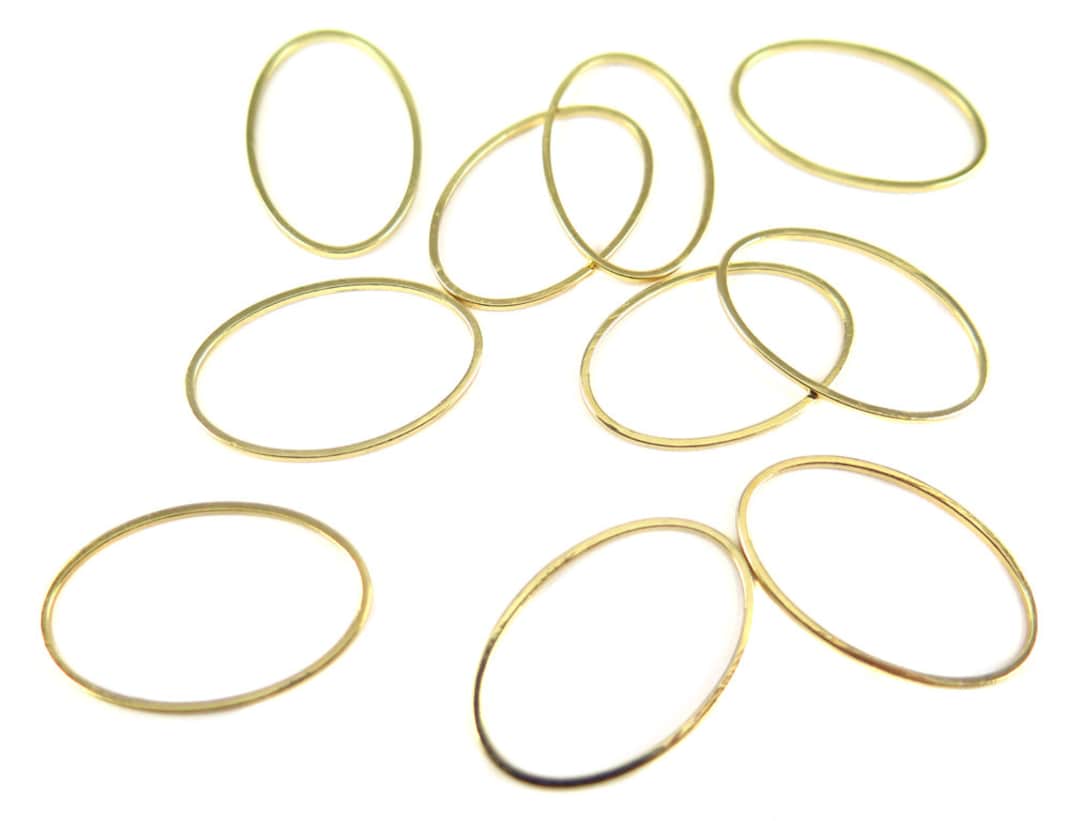 Gold Plated Oval Shape Wire Charms 10x K220-C - Etsy