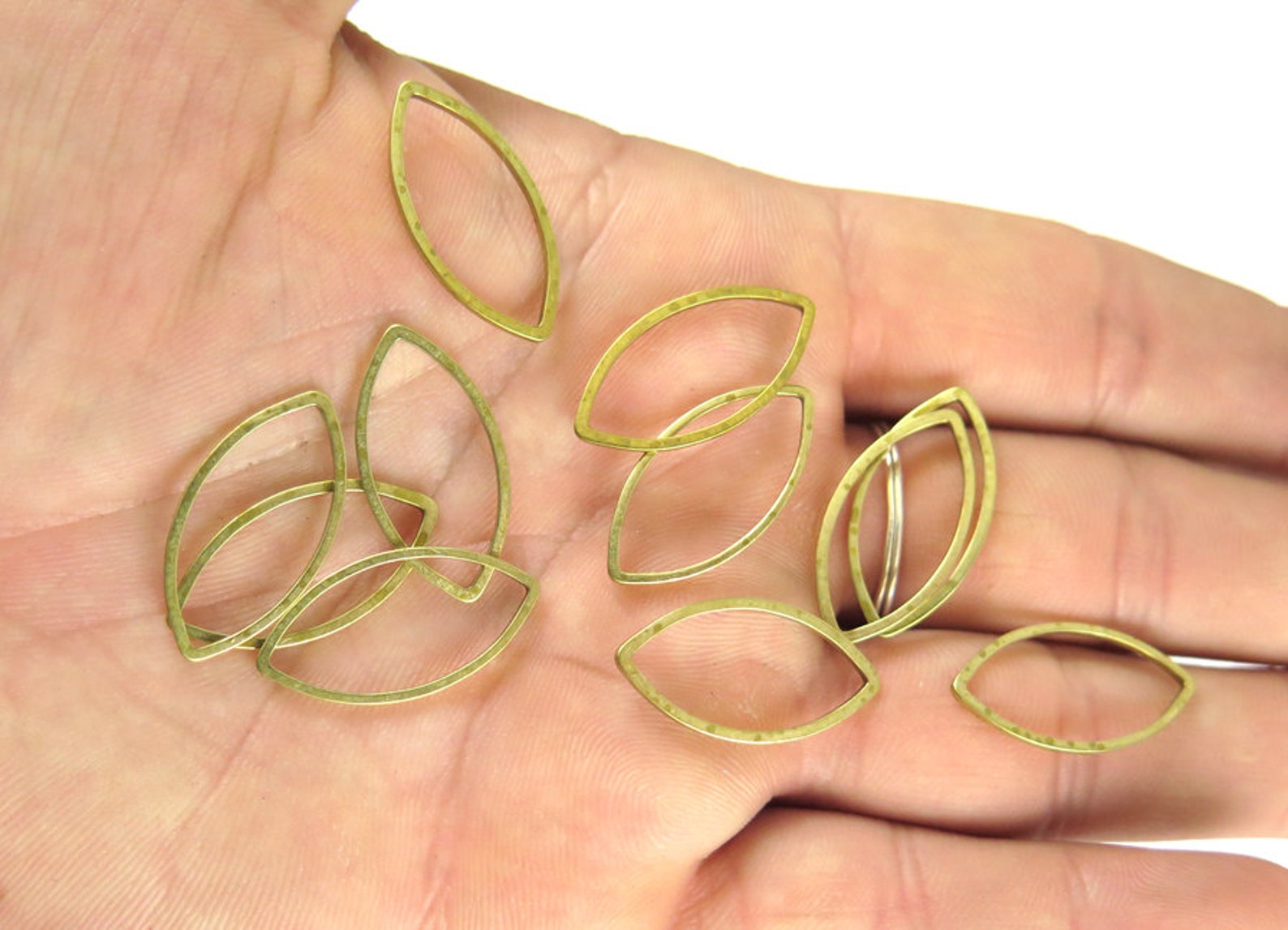 Large Raw Brass Pointed Oval Shape Wire Charms 24x K219-A - Etsy