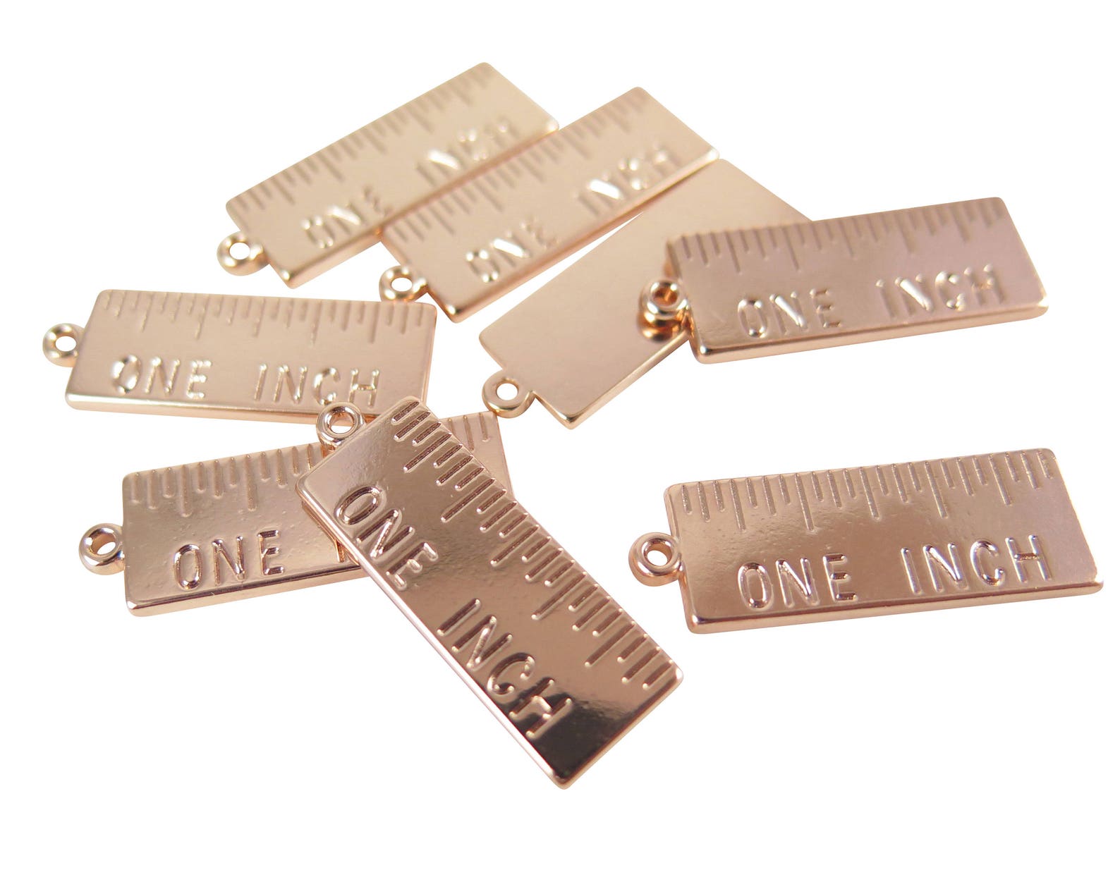 Rose Gold Plated One Inch Ruler Pendants 2X K601-D | Etsy