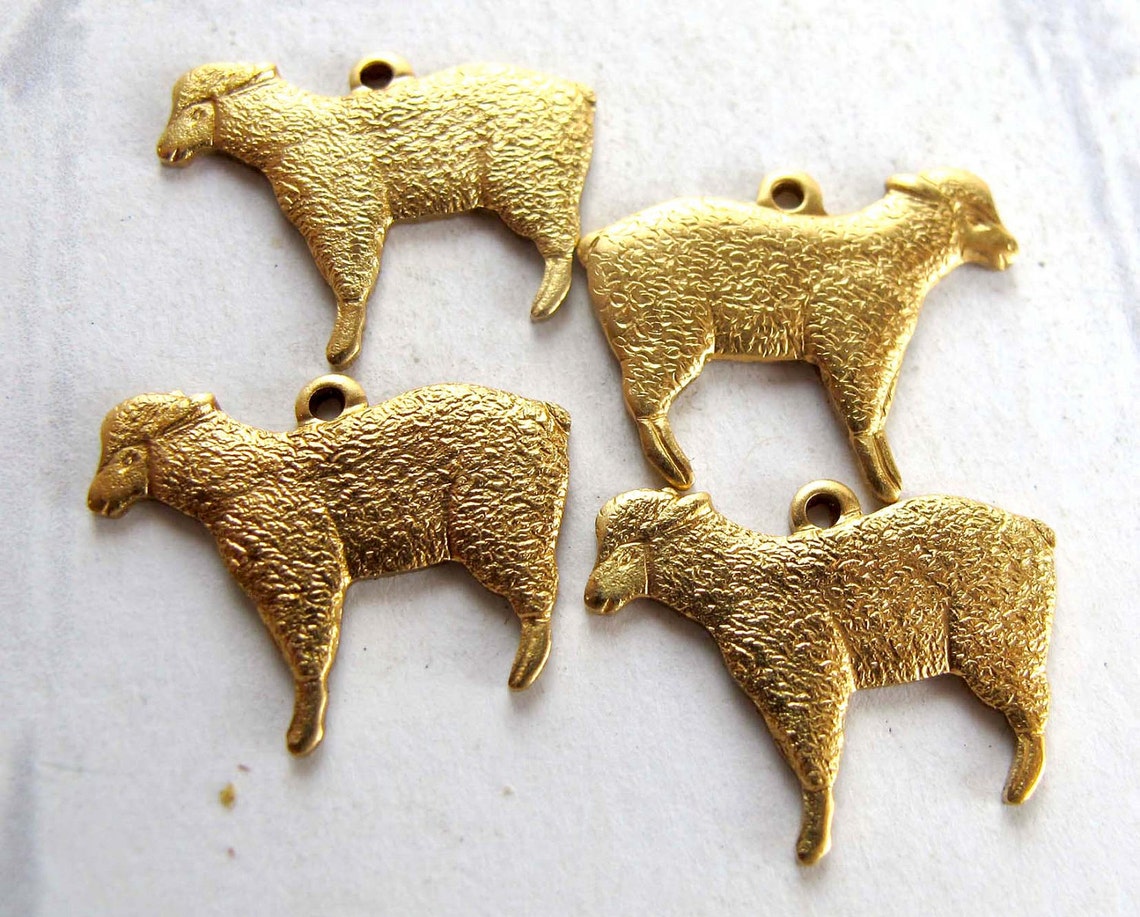 Brass Lamb Sheep Charms (mirrored) (4X) (M535-A) - Etsy