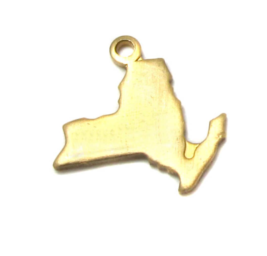Blank - Tiny Raw Brass New York State Charms (6X) (A431-1) - Etsy