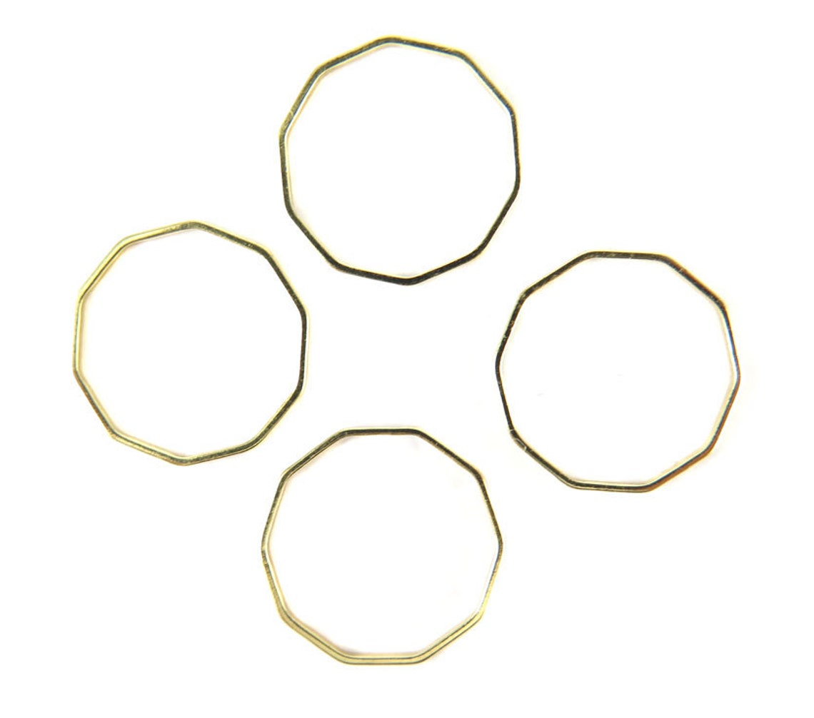 Gold Plated Decagon Shape Wire Charms 12x K212-C - Etsy