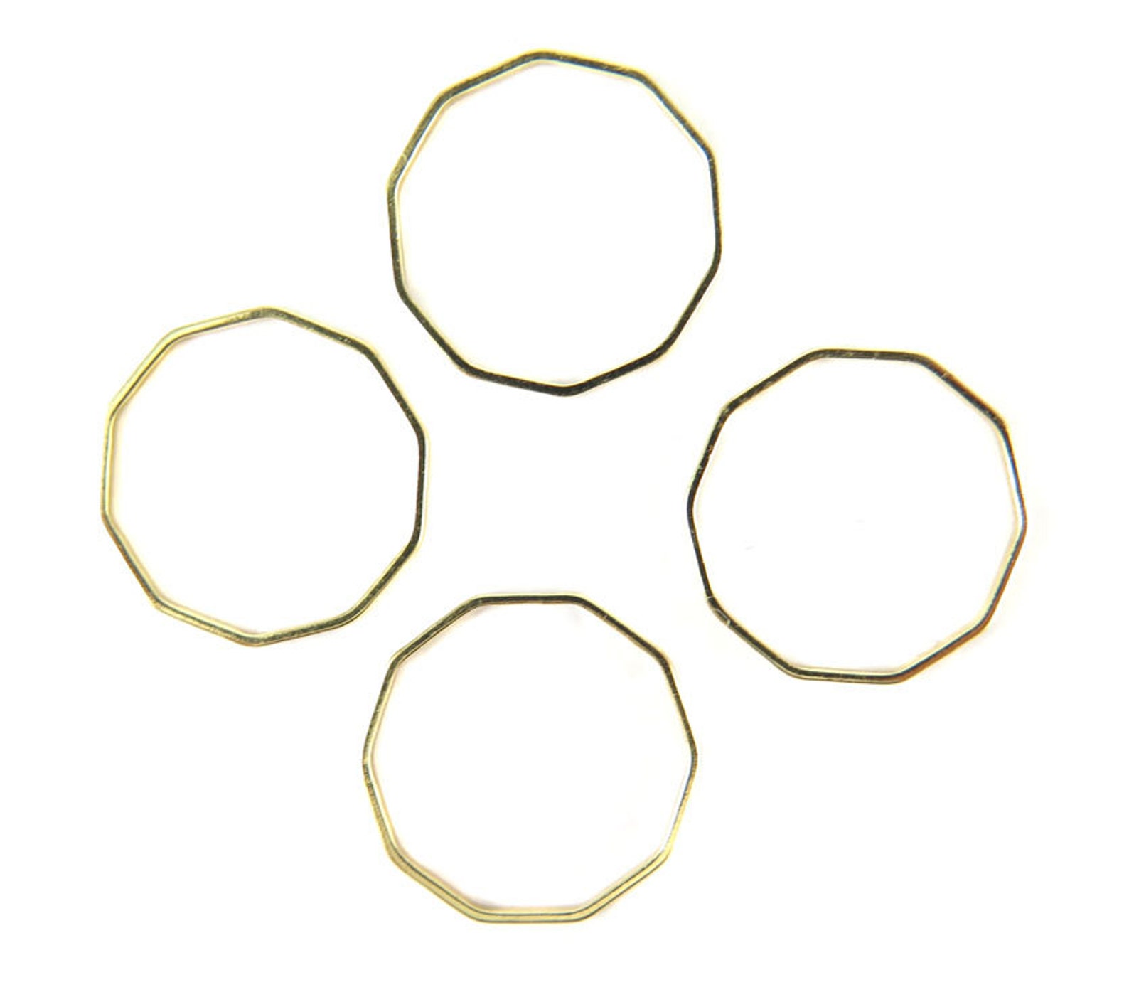 Gold Plated Decagon Shape Wire Charms 12x K212-C - Etsy
