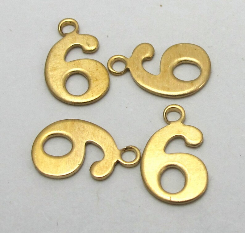 Raw Brass Number 6 Charms (10X) (A533) - Etsy